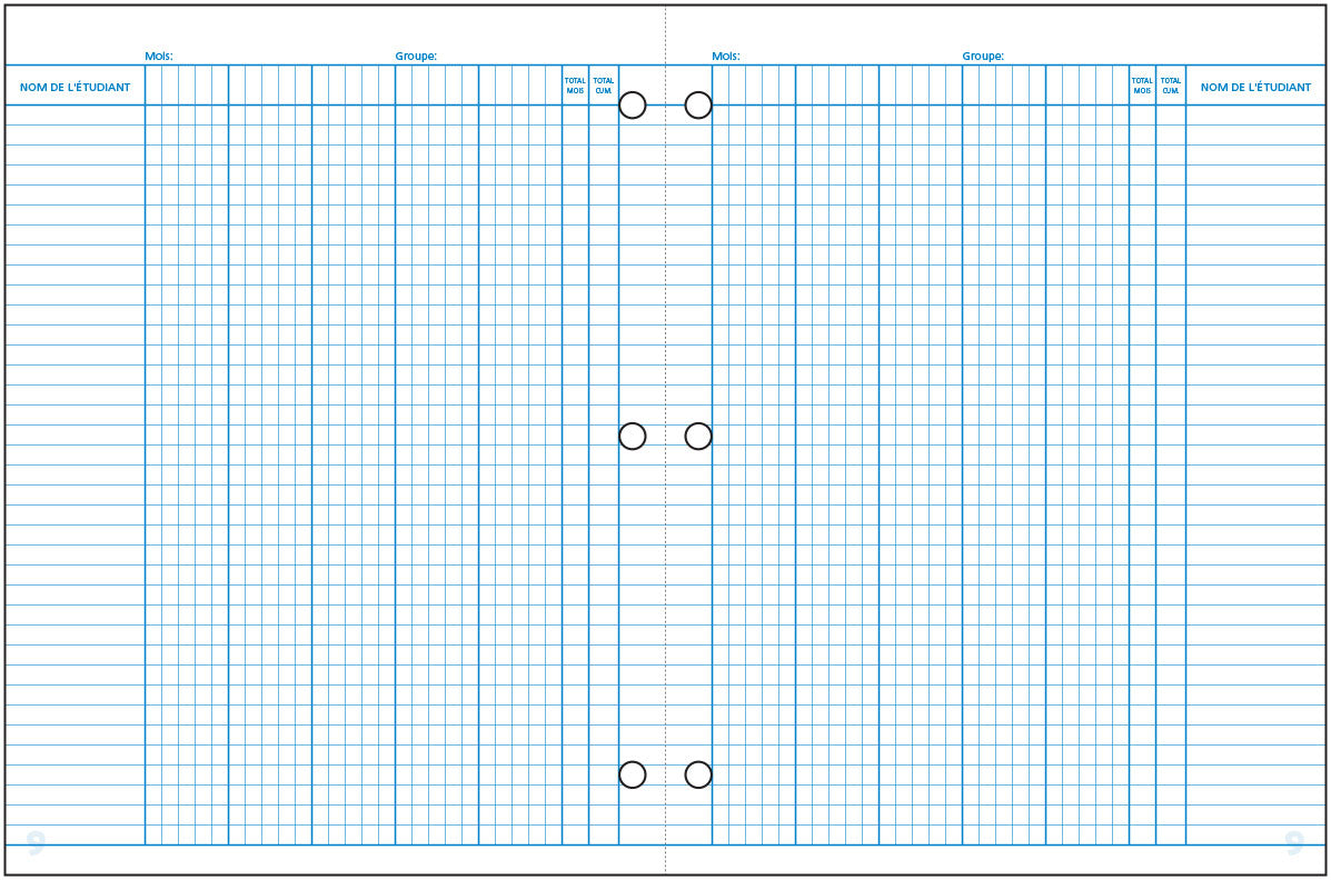 Standard school register notebook Écolo # 9 (French) – Papeterie Ecolo Plus